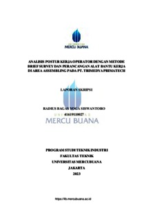 ANALISIS POSTUR KERJA OPERATOR DENGAN METODE BRIEF SURVEY DAN PERANCANGAN ALAT BANTU KERJA DI ...